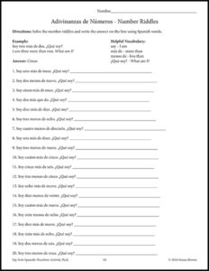 Say Sí to Spanish: Numbers Activity Pack - Warm Hearts Publishing