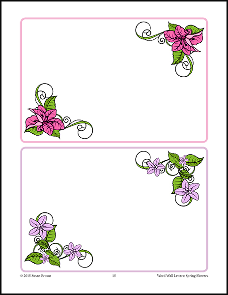 Word Wall Letters: Spring Flowers - Warm Hearts Publishing