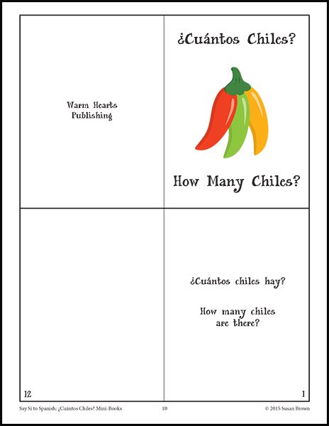 Say Sí to Spanish: ¿Cuántos Chiles? Mini-Books - Warm Hearts Publishing