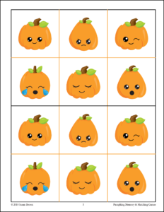 Pumpkin Memory and Matching Games - Warm Hearts Publishing